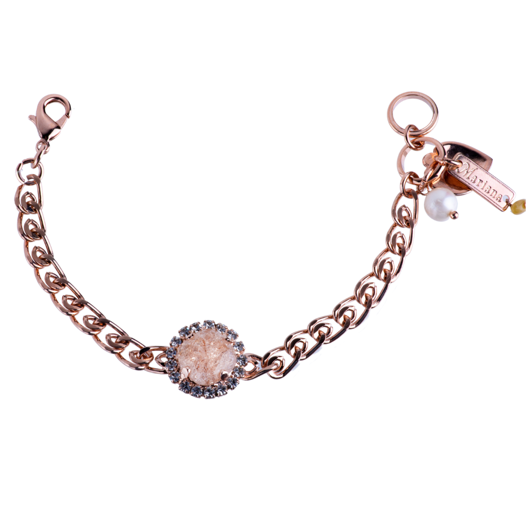 Cushion Cut Halo Chain Bracelet in "Desert Rose" *Custom* – Mariana USA
