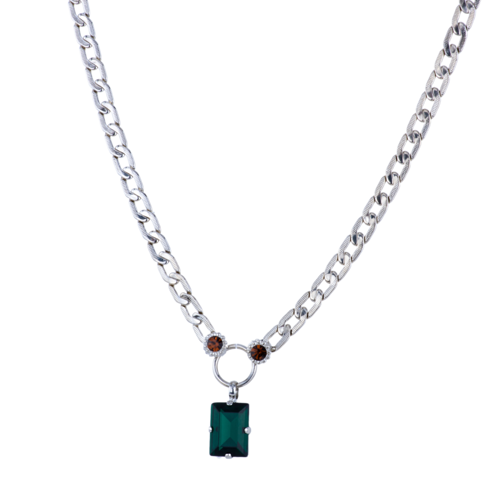 Large Baguette with Chain Link Necklace in "Deep Forest" *Custom ...