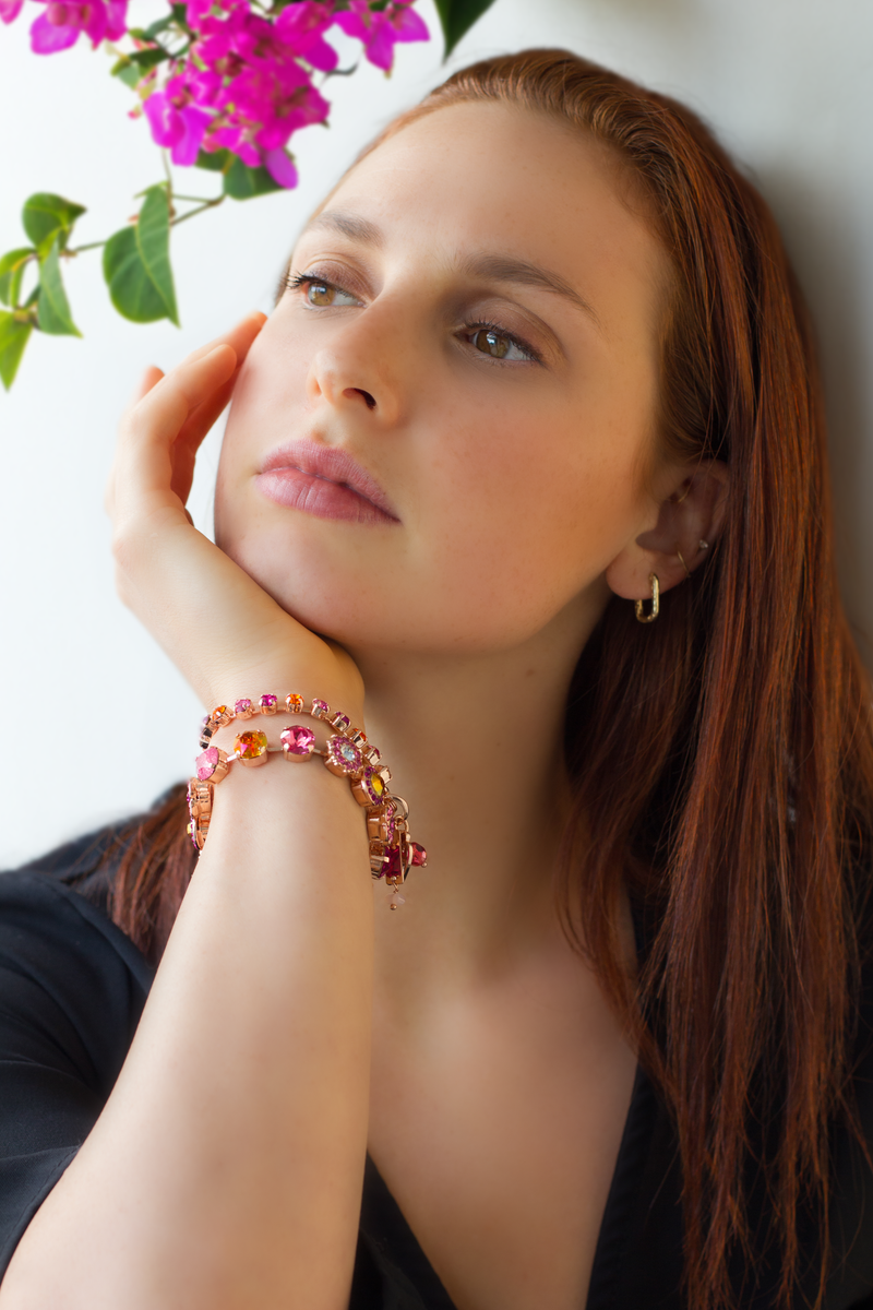 Petite Cross Chain Bracelet in "Bougainvillea" *Custom* – Mariana USA